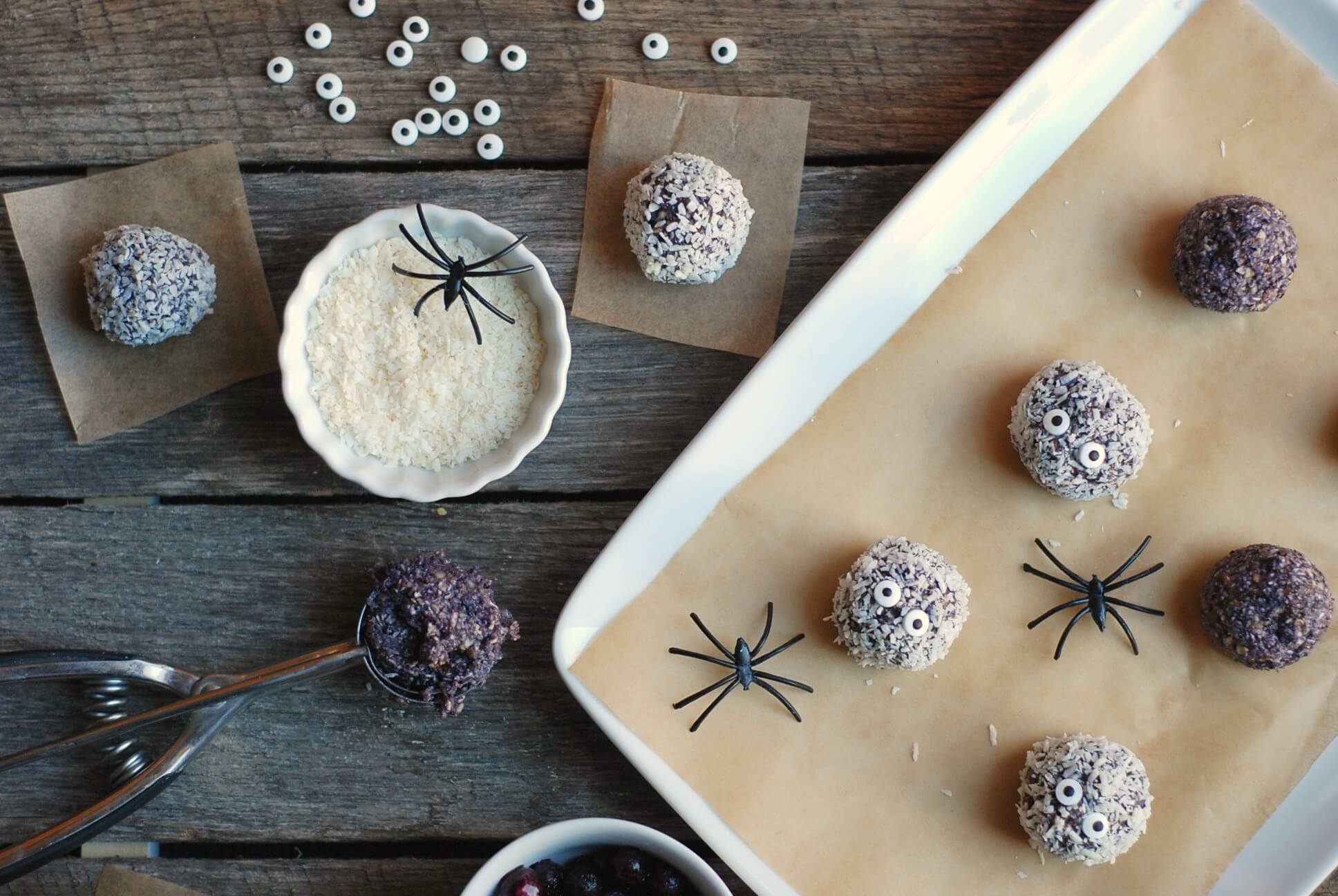 Spooky Wild Blueberry Boo-Berry Snack Ball Recipe | Wild Blueberries