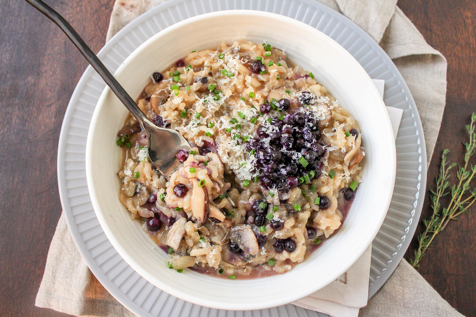 Wild Blueberry and Mushroom Risotto Recipe | Wild Blueberries